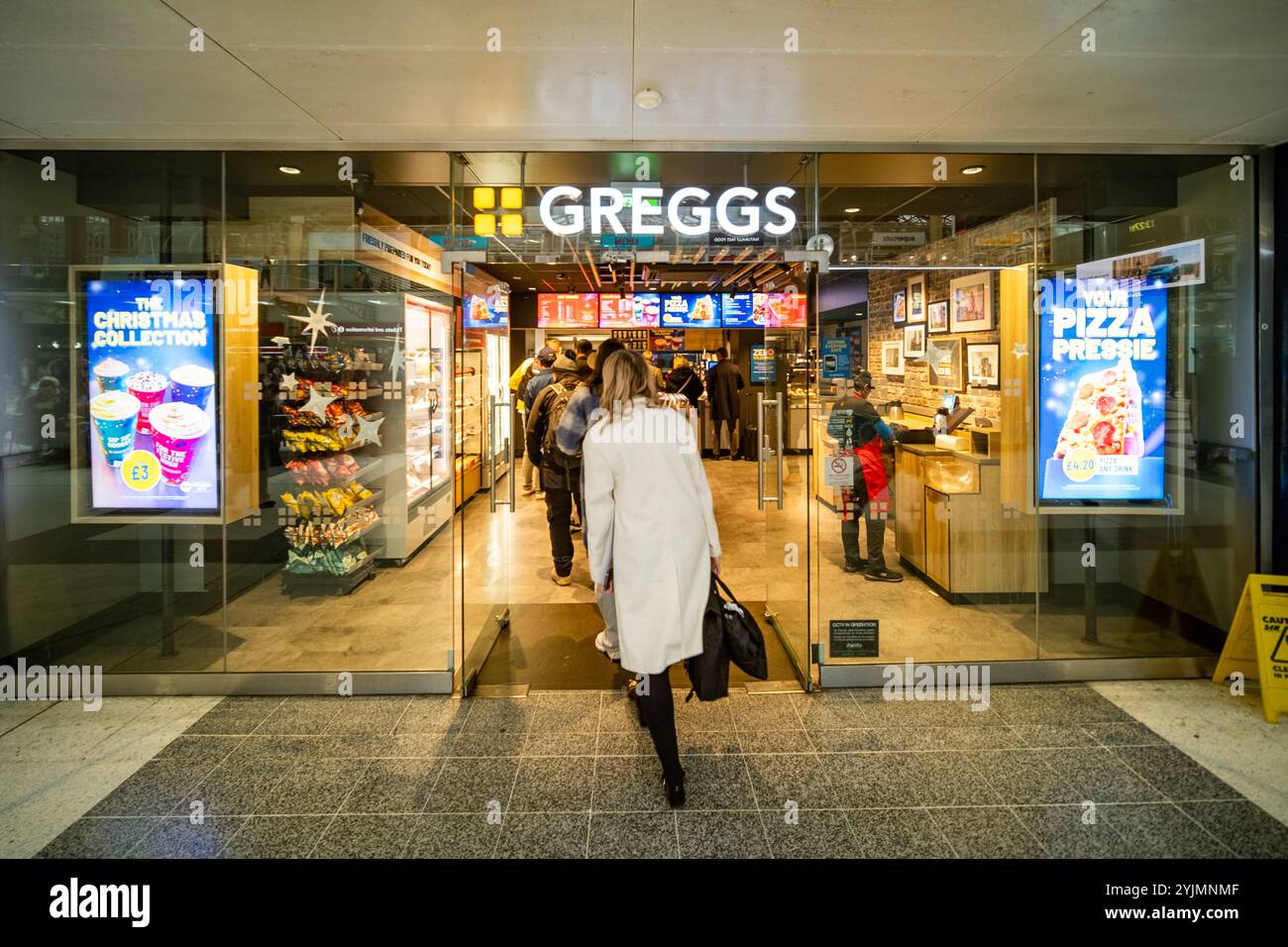 LONDON- NOVEMBER 14, 2024: Greggs branch in Liverpool Street Station ...