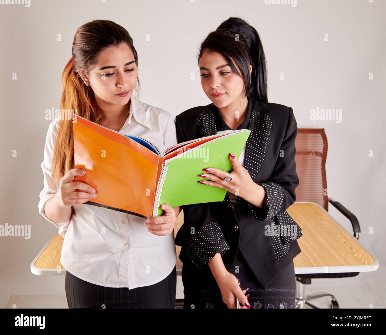 Two business women planning at the office Stock Photo - Alamy