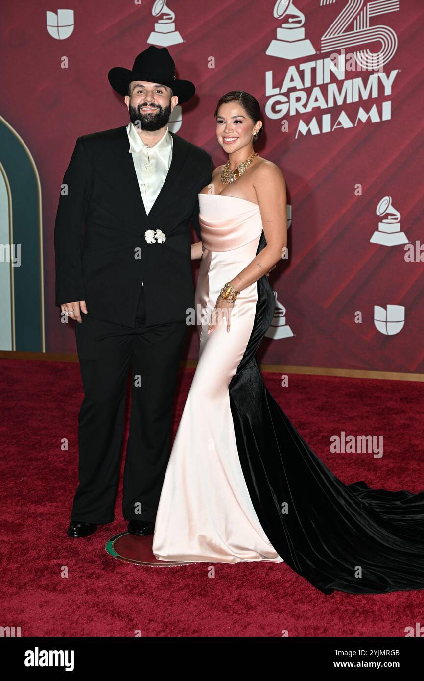Miami, FL, USA. 14th Nov, 2024. Carin Le-n and Meylin Zœ-iga at the 25th Annual Latin Grammy ...