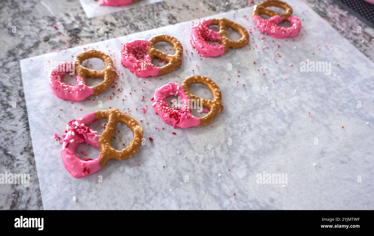 Homemade Gourmet: Delightful Pretzels Adorned with Pink Chocolate and ...