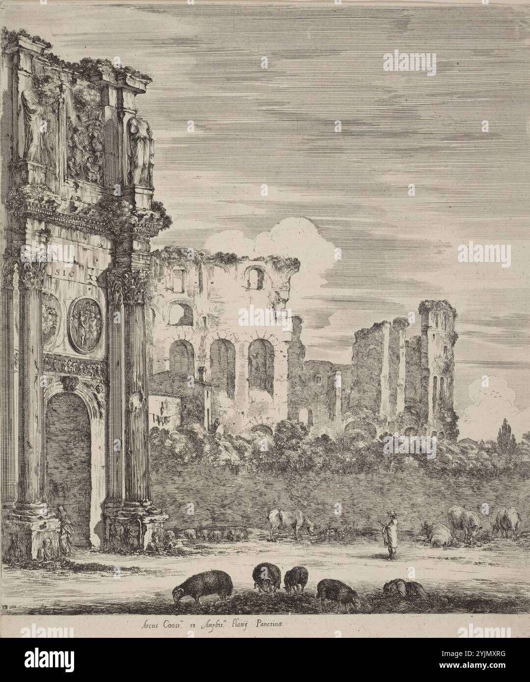 Arch of Constantine, 1656, Large Views of Rome and the Campagna [Vesme ...