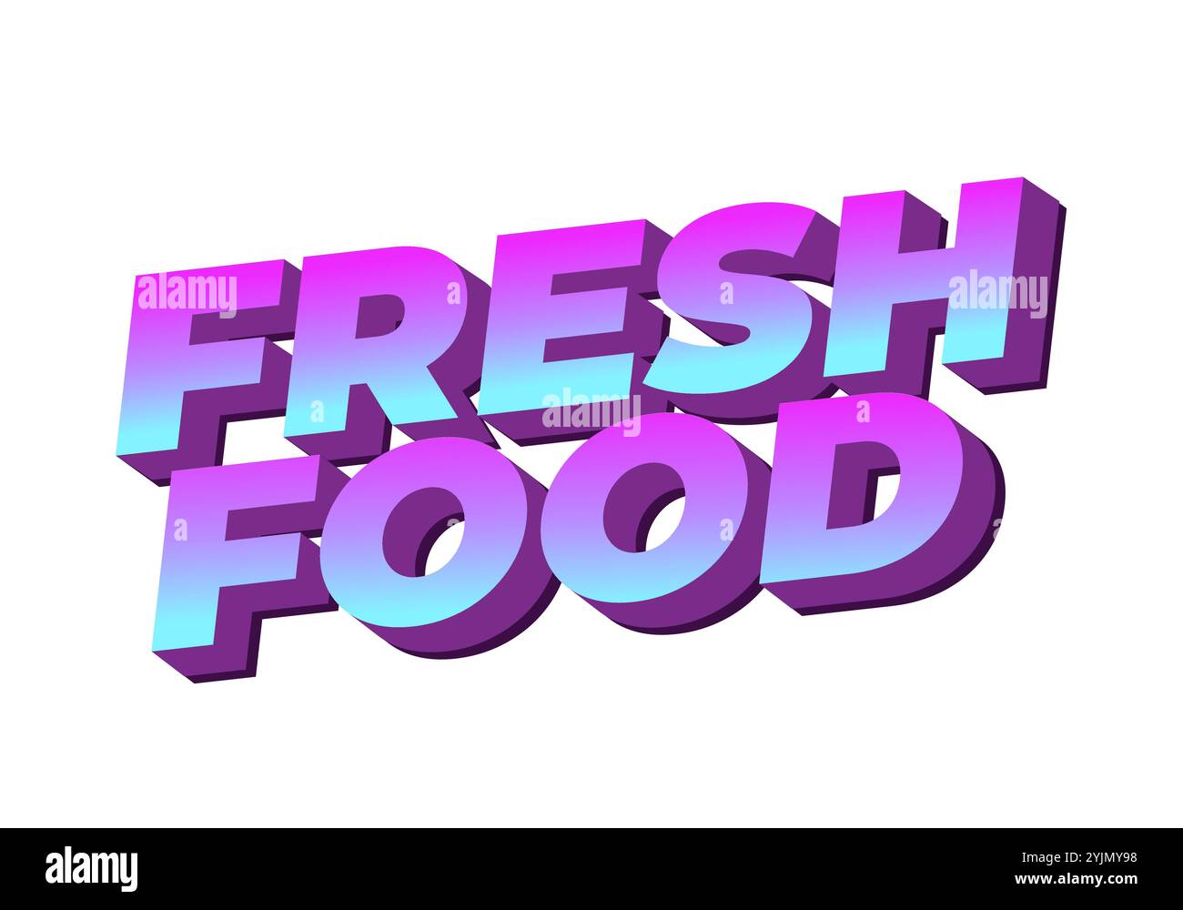 Fresh food. Text effect design for social media or digital ads, in bold ...