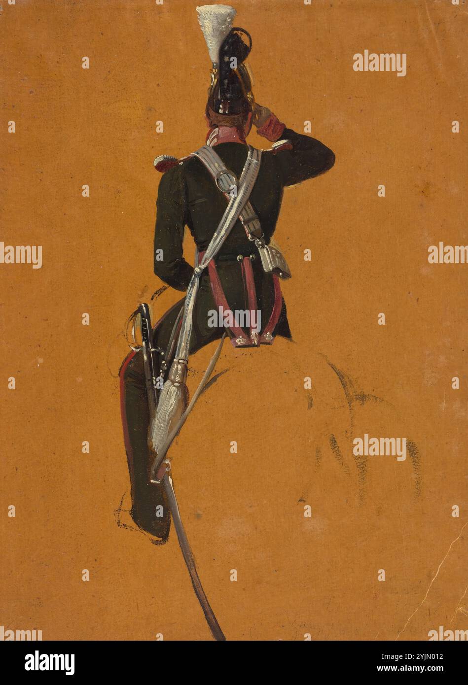 Franz Adam, German, 1815 - 1886, A Mounted Cavalry Officer Seen from ...