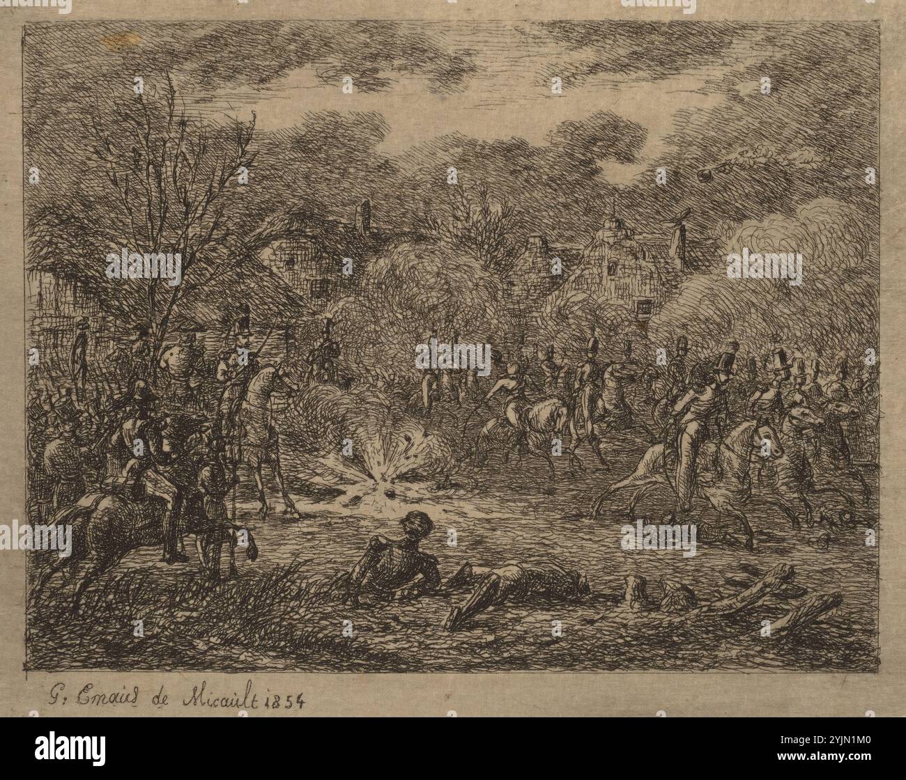 Gerhardus Emaus de Micault Dutch, 1789 - 1863, Explosion of a Grenade ...