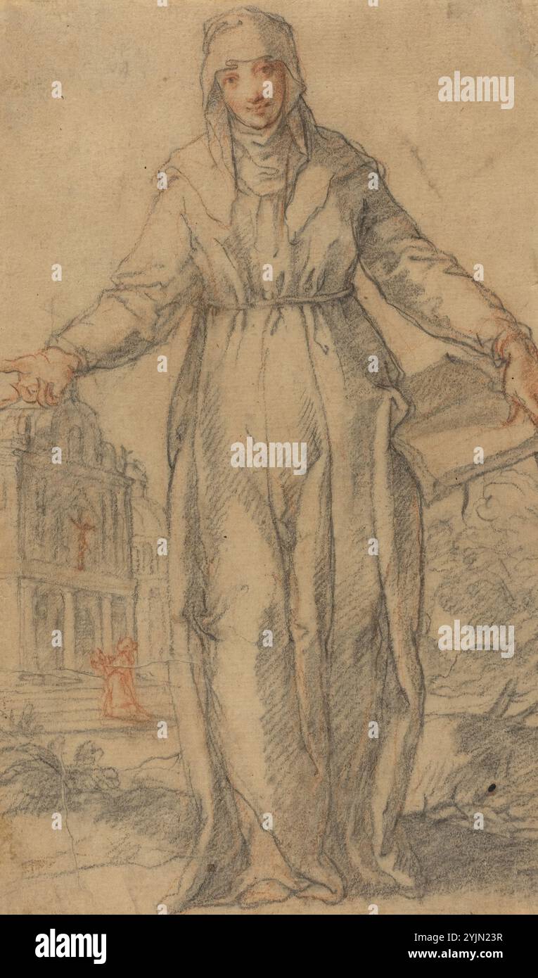 Italian 17th Century, Female Saint (Saint Clare of Assisi or Saint ...