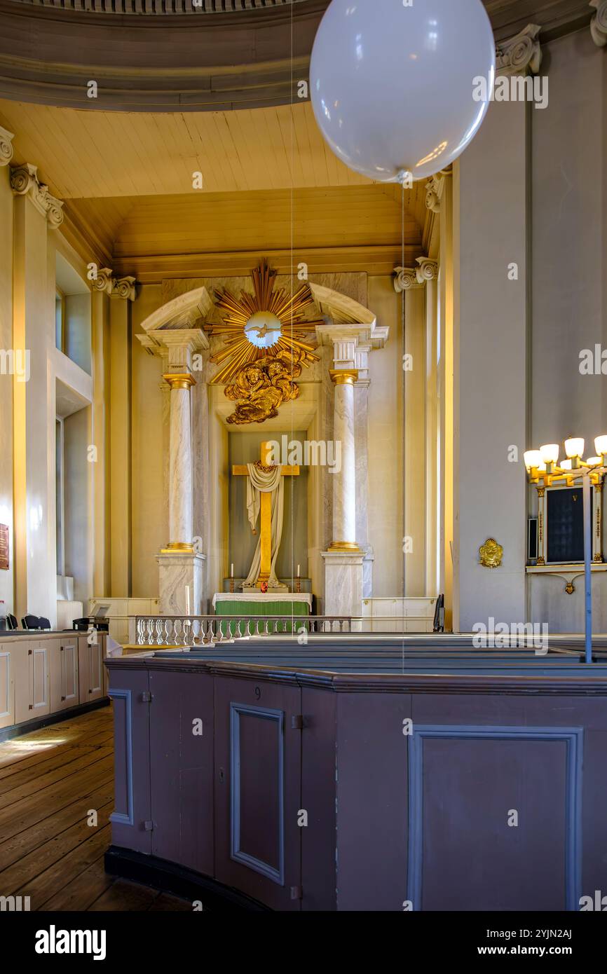 Interior of Trinity Church (Trefaldighetskyrkan), also known as German ...