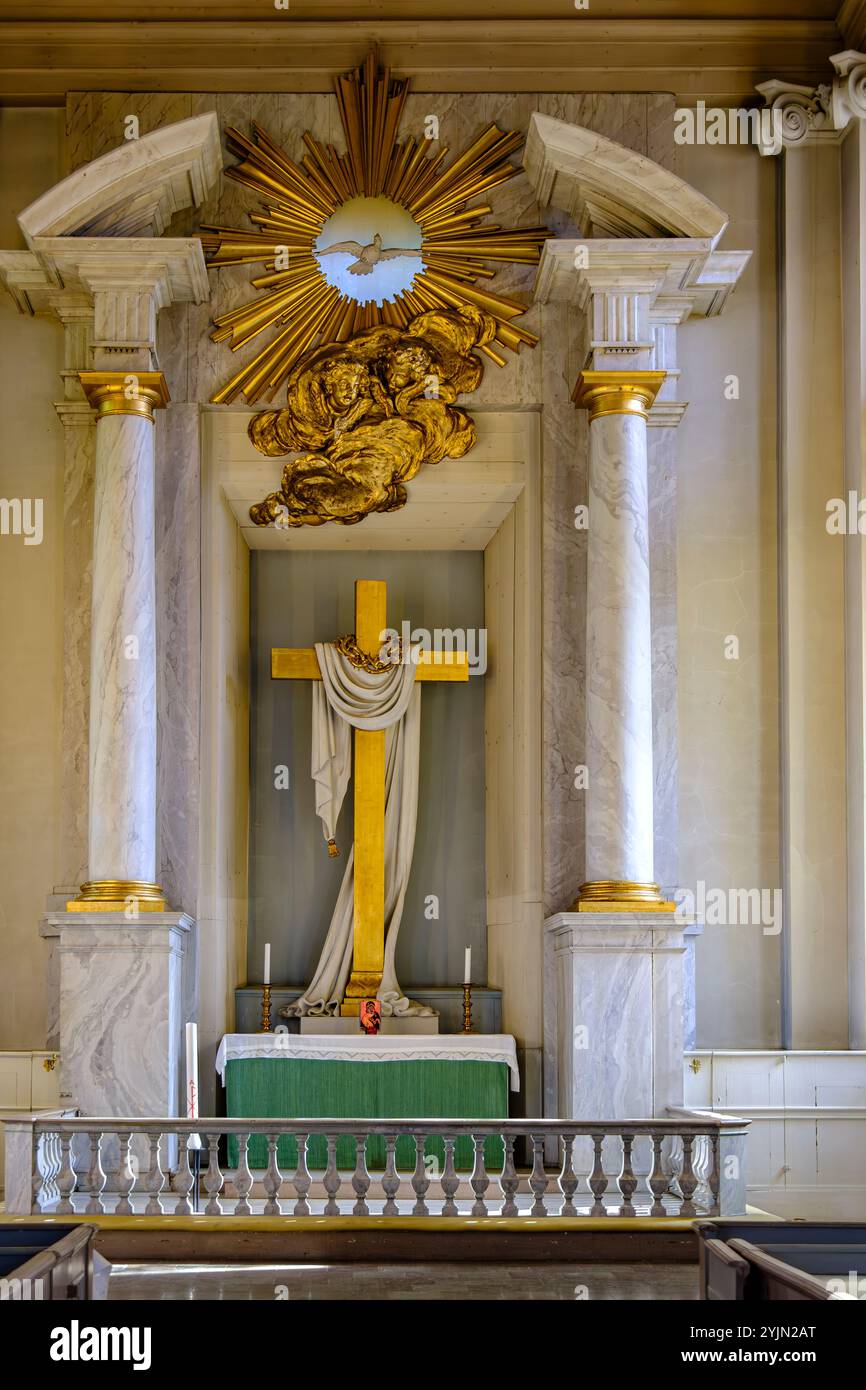 Interior of Trinity Church (Trefaldighetskyrkan), also known as German ...