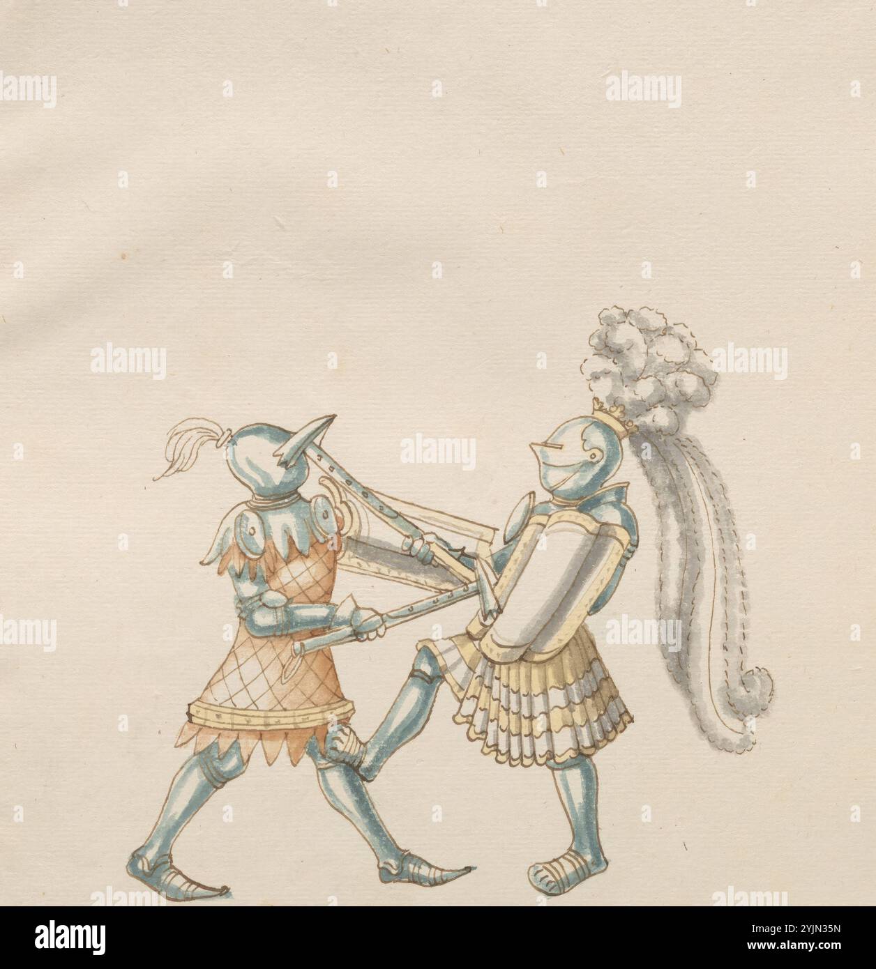 German 16th Century Foot Combat with War Hammers and Tartsche Shields ...