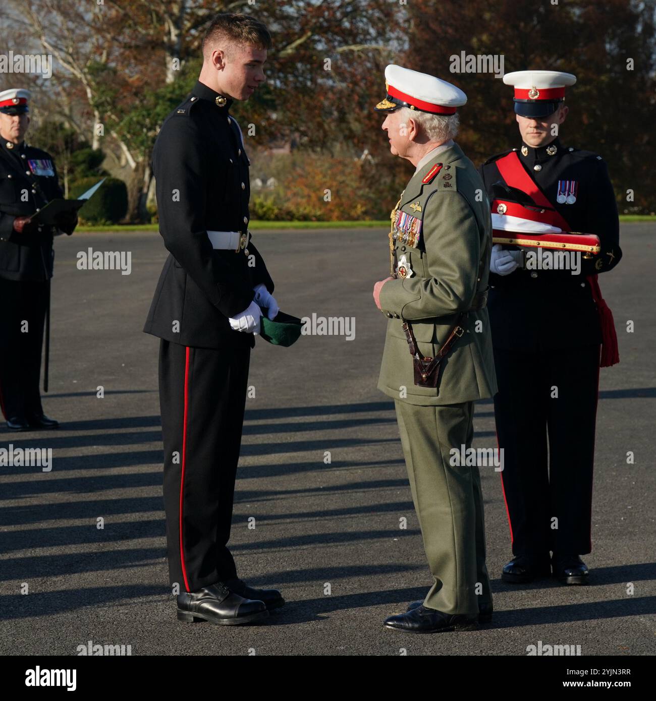 King Charles III, as Captain General Royal Marines, awards Marine ...