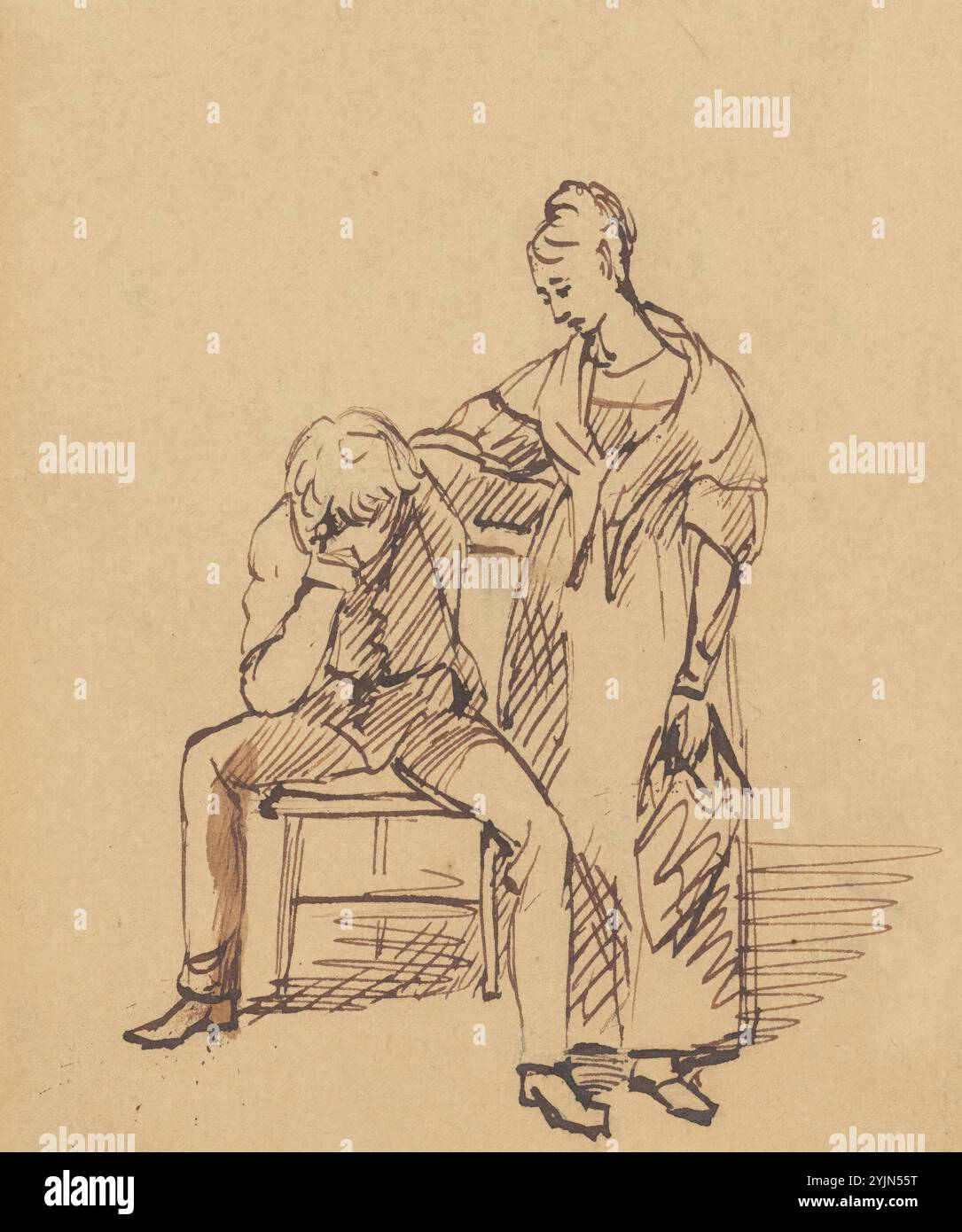 William Sidney Mount, American, 1807 - 1868, In Prison, c. 1840s, pen ...