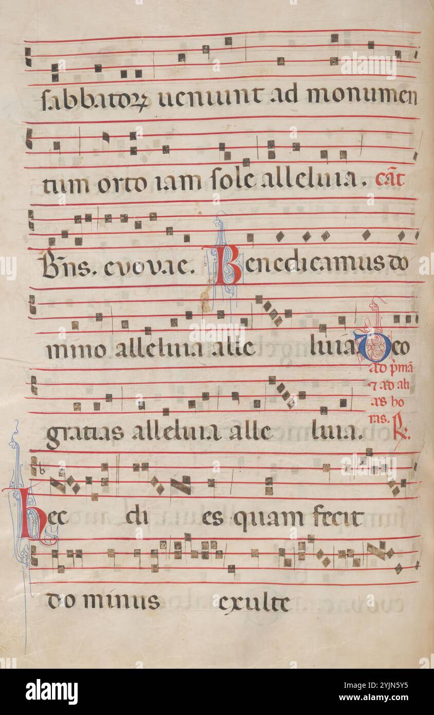 Italian 13th Century, Leaf 4 from an antiphonal fragment (verso), c ...