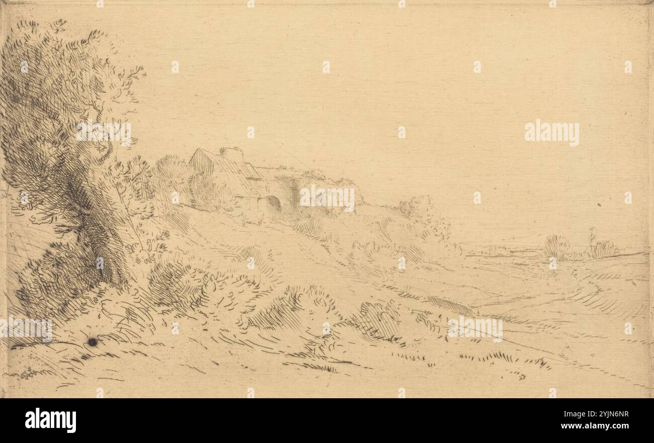My Farm (Ma ferme), etching, Bliss 1923, no. 266, Alphonse Legros ...
