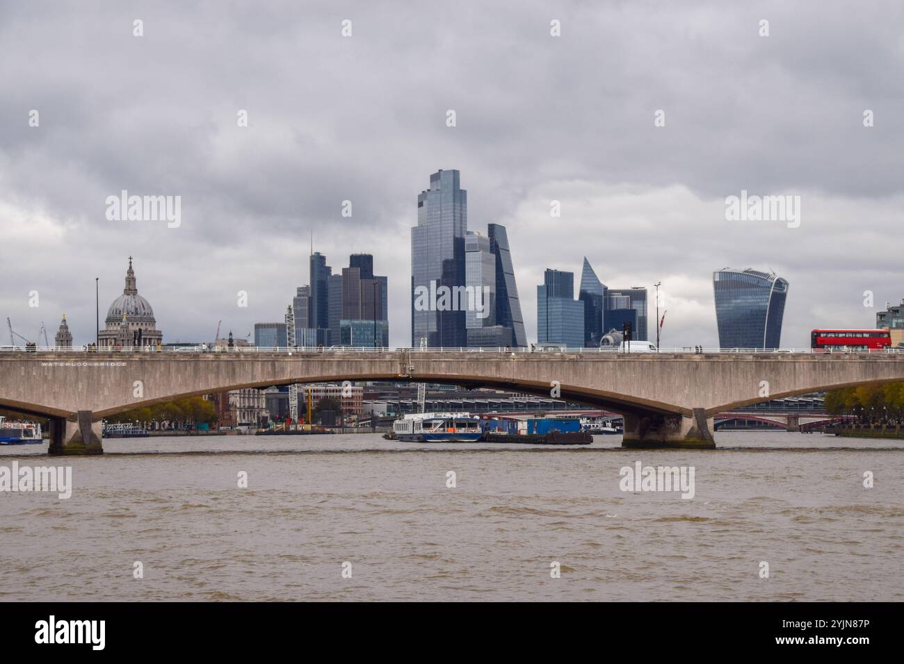 London, UK. 2nd November 2024: Daytime view of Waterloo Bridge, River ...