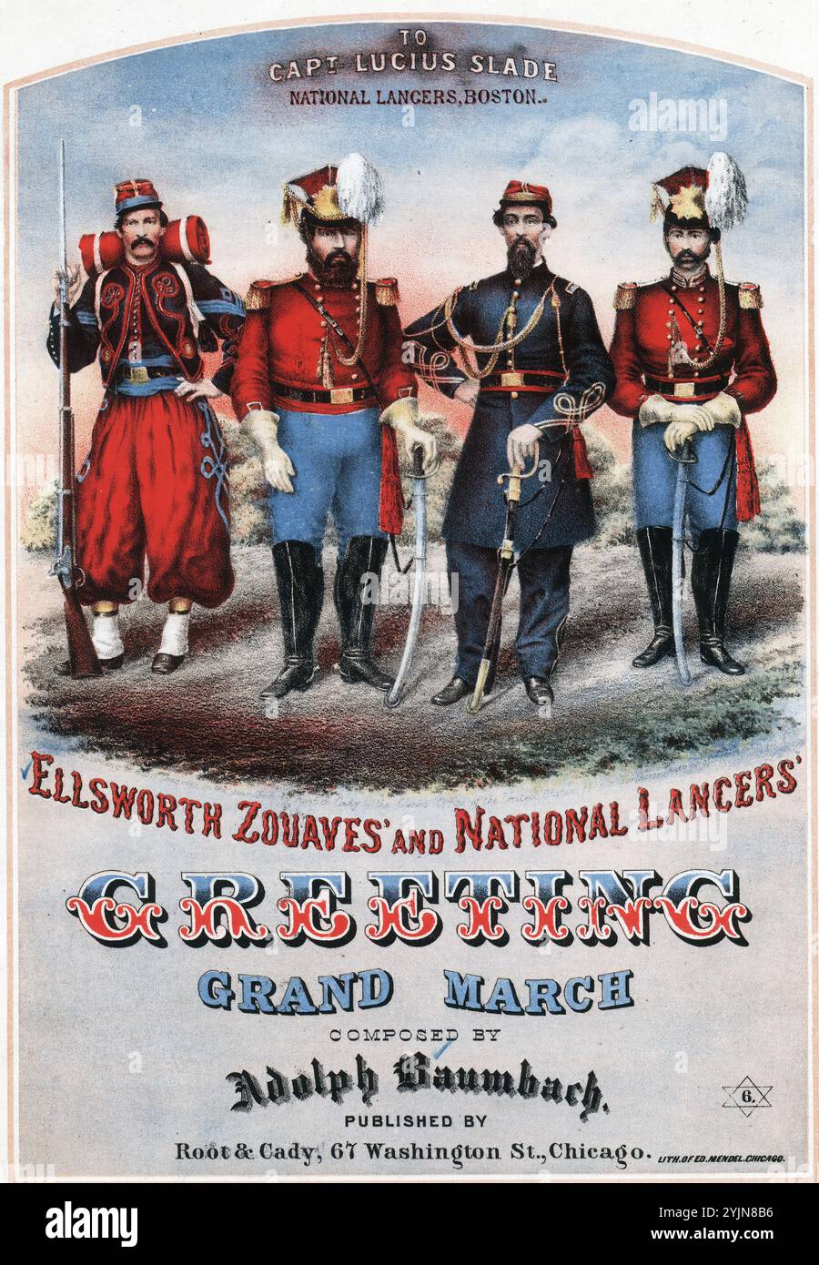 Ellsworth zouaves' and National lancers' greeting, grand march ...