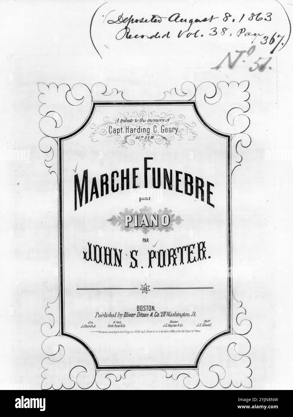 Marche funebre, Porter, John S. (composer), Oliver Ditson & Co., Boston ...