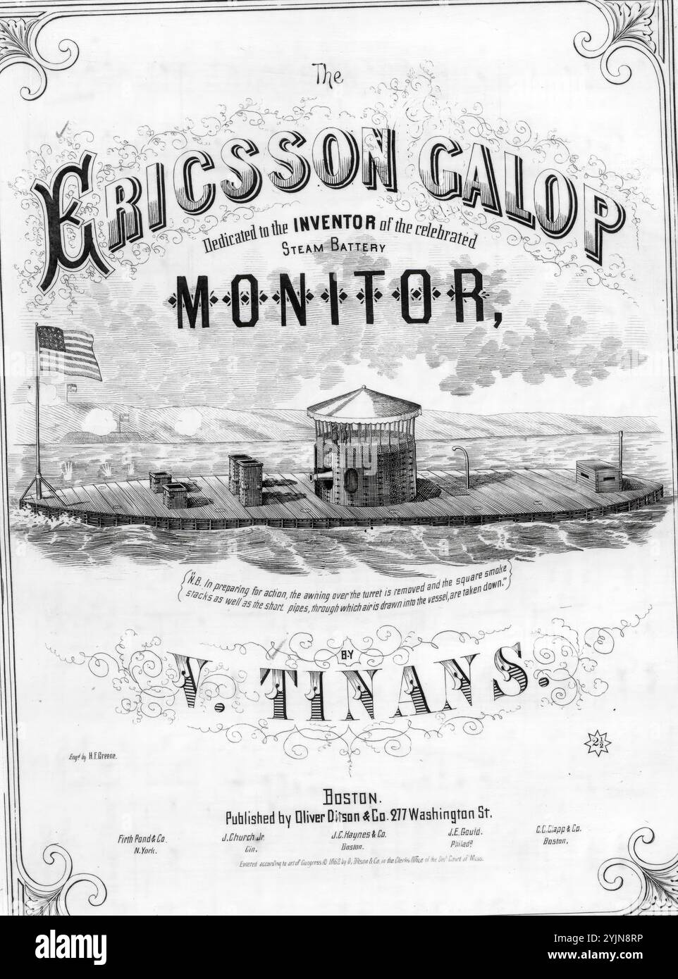 Ericsson galop, Tinans, V. (composer), Oliver Ditson & Co., Boston ...