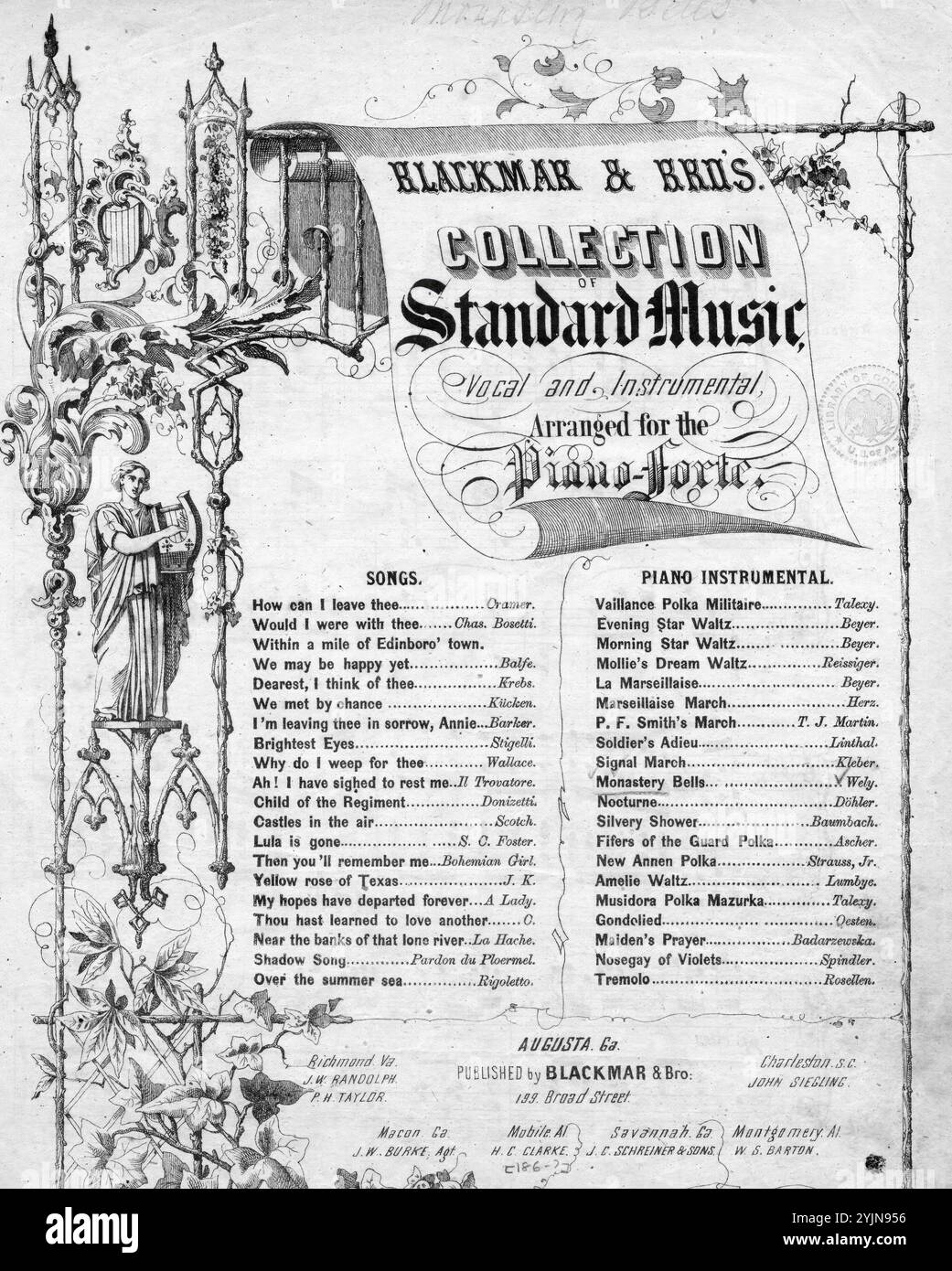 Les cloches du monastere (monastary bells), Wely, (composer), Blackmar ...