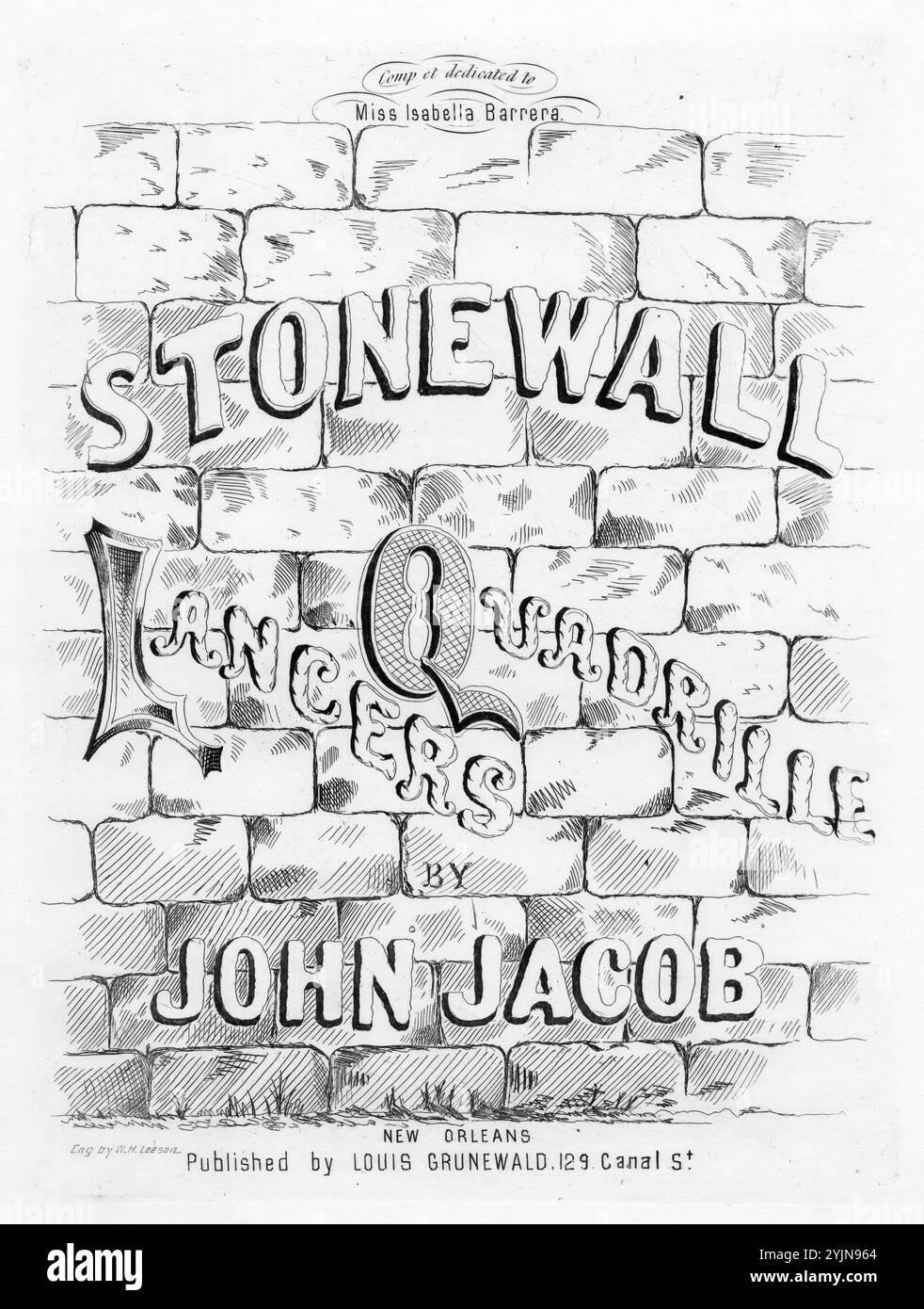 Stonewall lancers quadrille, Jacob, John (composer), Louis Grunewald ...