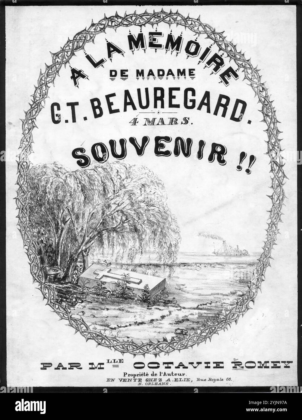 4 Mars souvenir, Romey, Octavie (composer), Ghez A. Elie, New Orleans ...