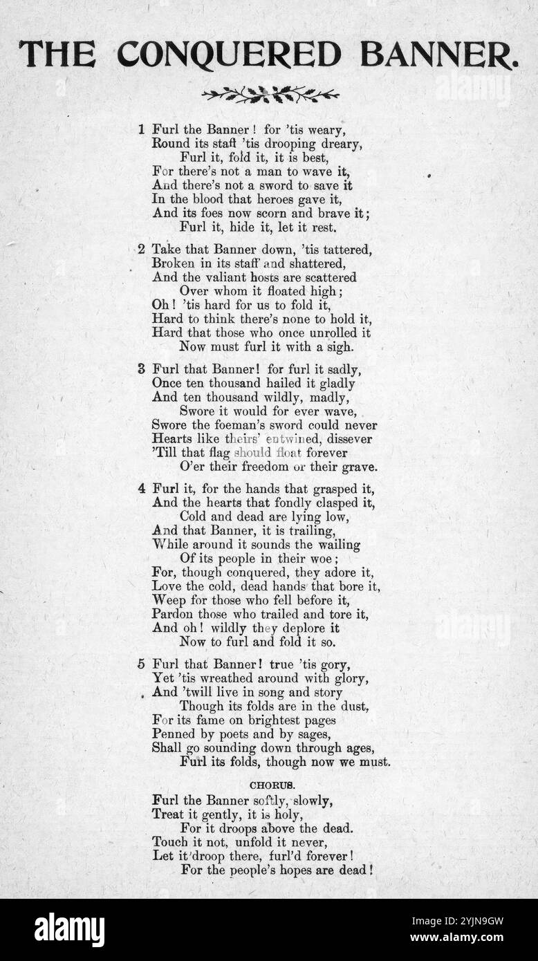 The Conquered banner, United States, History, Civil War, 1861-1865 ...