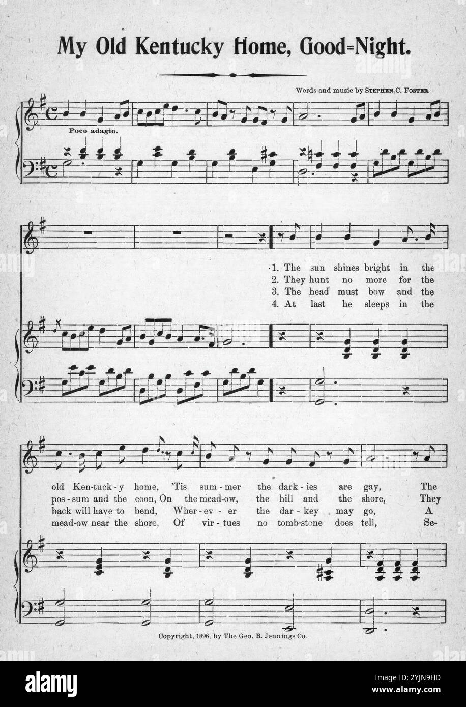 My old Kentucky home, good-night, Foster, Stephen Collins, 1826-1864 ...