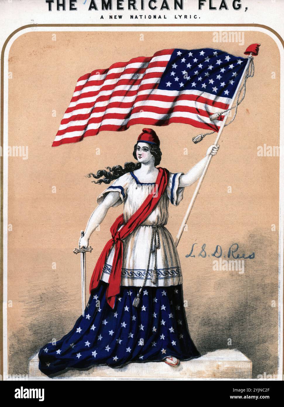 The American flag, Rees, L. S. D. (composer), Dickson, J. B. (lyricist ...