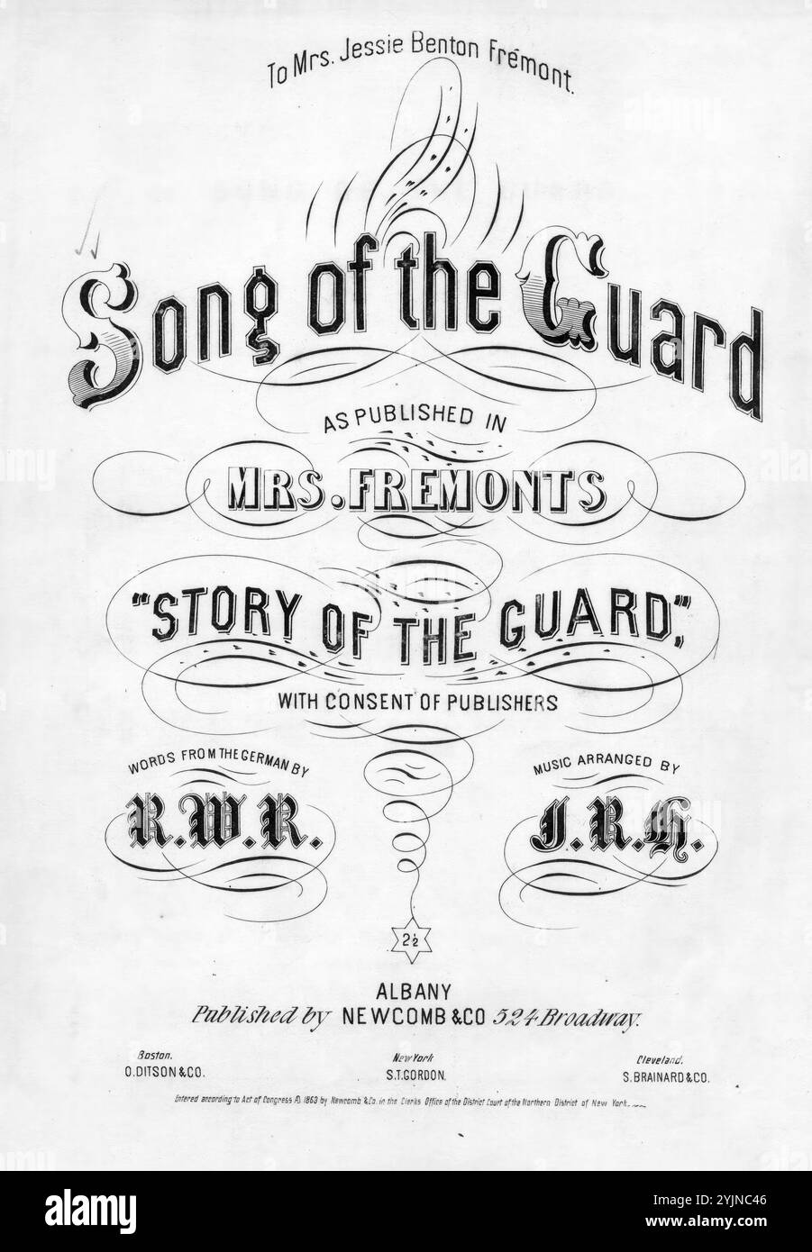 Song of the guard, H., J. R. (arranger), R., R. W. (lyricist), Newcomb ...