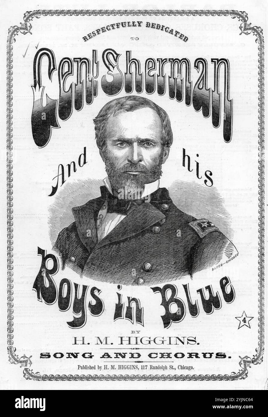 General Sherman and his boys in blue, Higgins, H. M. (composer), H. M ...