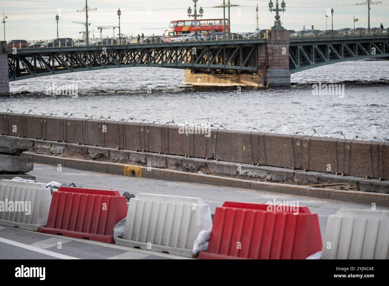 Neva river embankment maintenance. Reinforcing structure to prevent ...