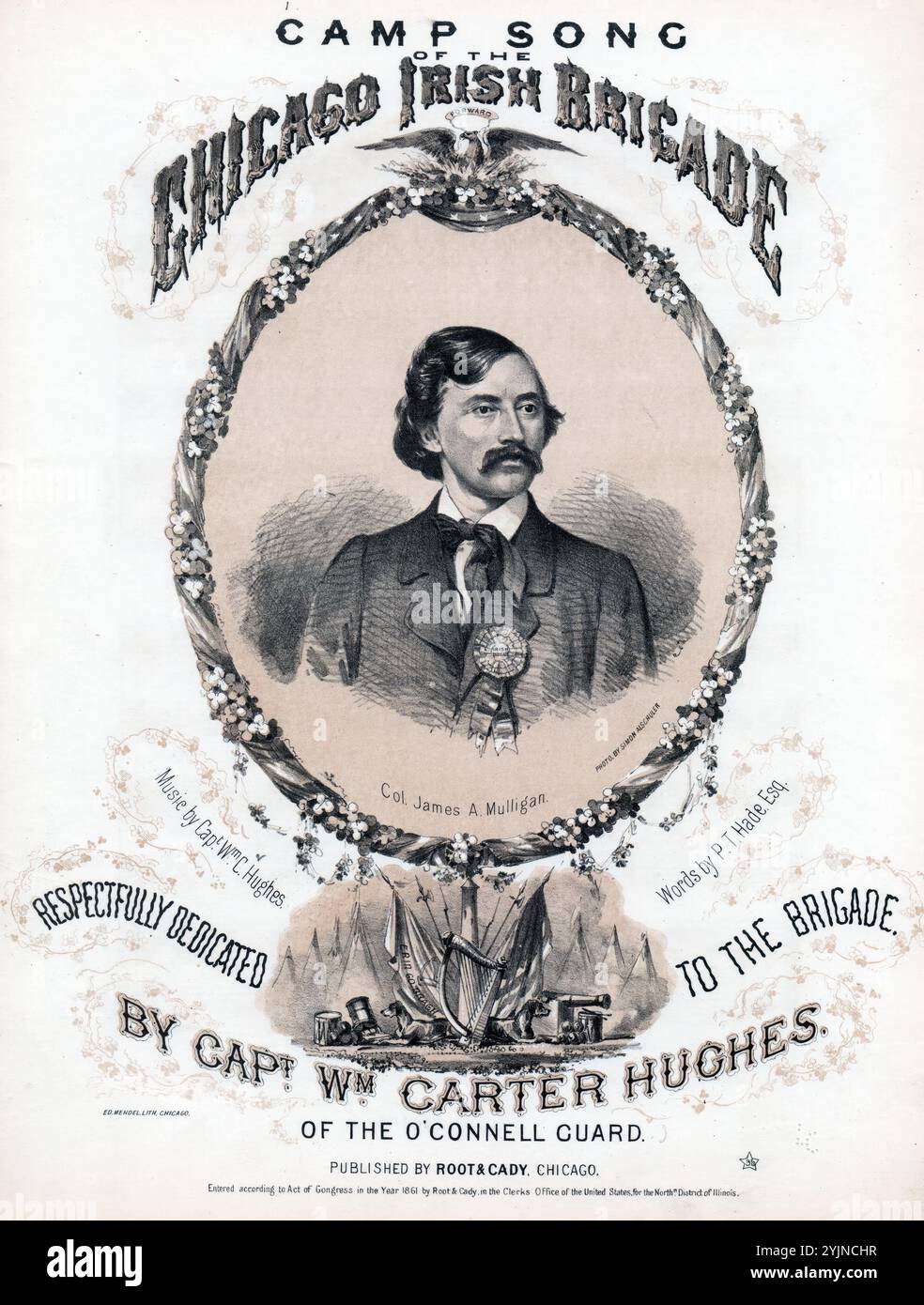 Camp song of the Irish Brigade, Hughes, Wm. Carter (composer), Hade, P ...