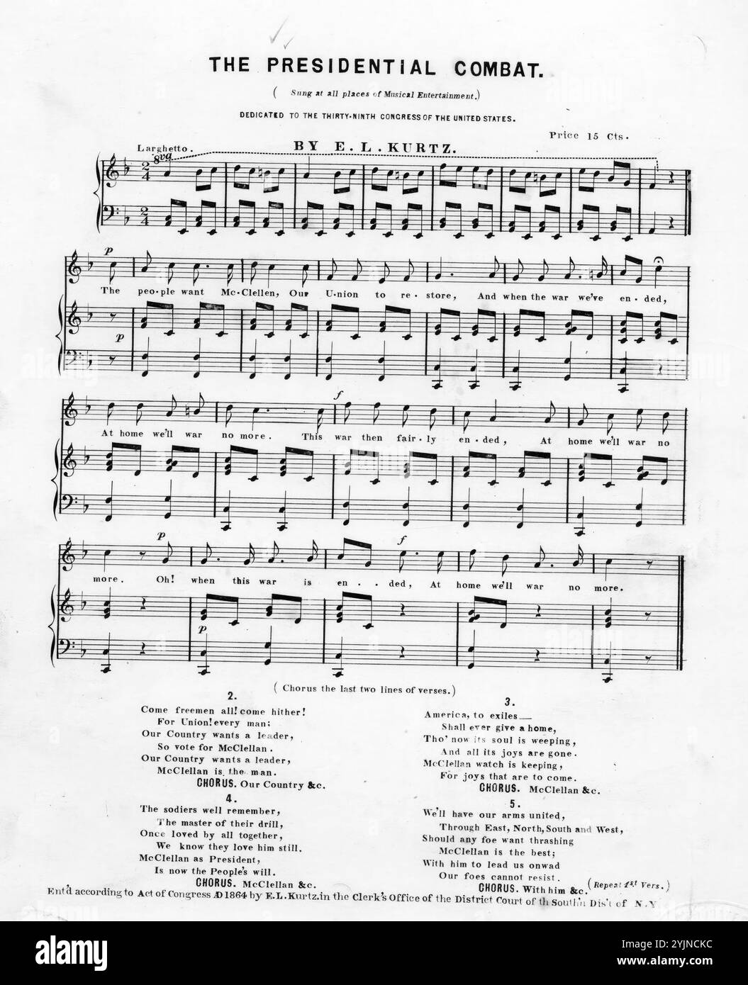 The Presidential combat, Kurtz, E. L. (composer), 1864., United States ...