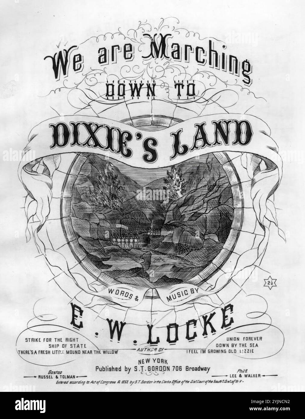We're marching down to dixie's land, Locke, E. W. (composer), Ascher ...