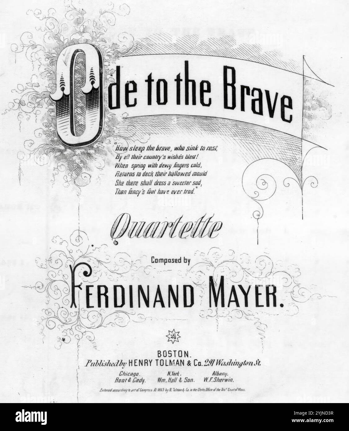 Ode to the brave, Mayer, Ferdinand (composer), Henry Tolman & Co ...