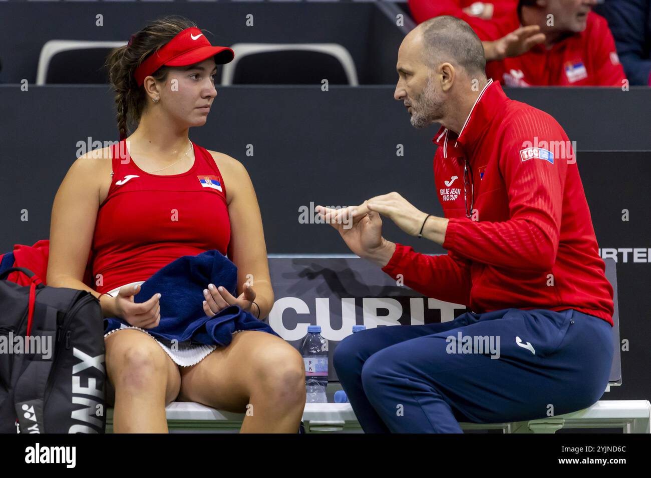Serbia's Billie Jean King Cup Captain Dusan Vemic talks to Lola ...