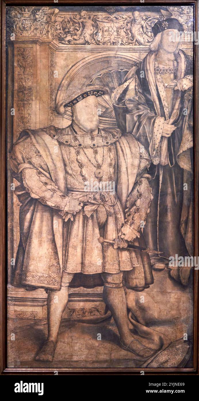 The Whitehall Cartoon, King Henry VIII (1491-1547); King Henry VII ...