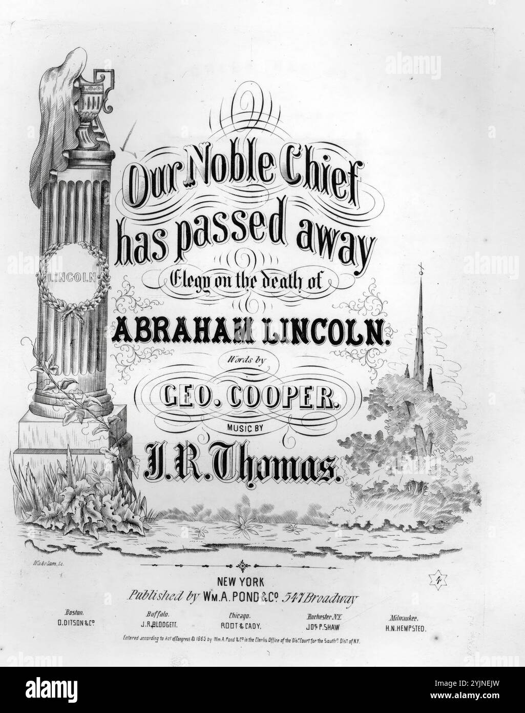 Our noble chief has passed away, Thomas, J. R. (composer), Cooper, Geo ...