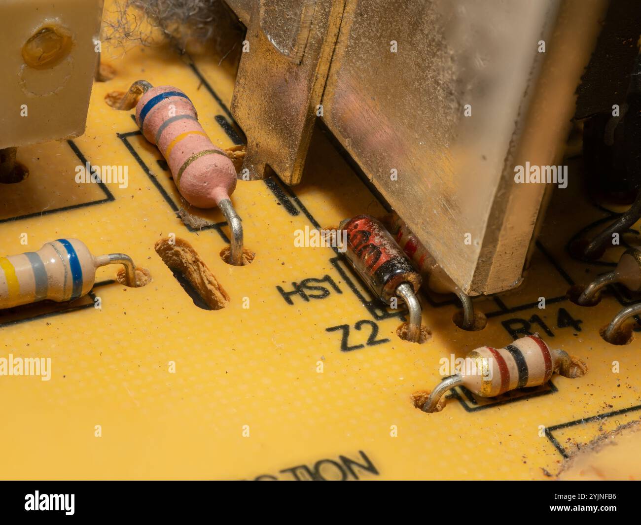 Intricate Close-Up of a Circuit Board with Resistors and Components ...