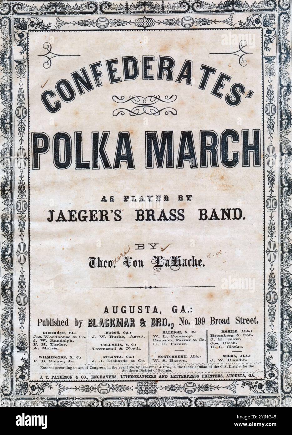 Confederates' polka march, von La Hache, Theo. (composer), Blackmar ...