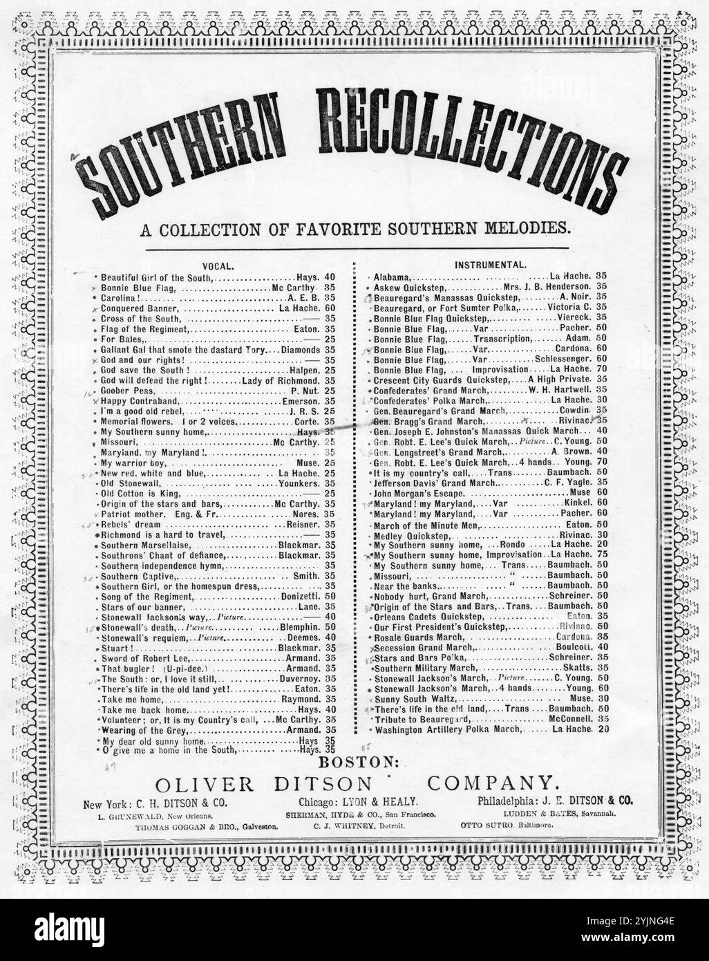 1876 songs hi-res stock photography and images - Alamy