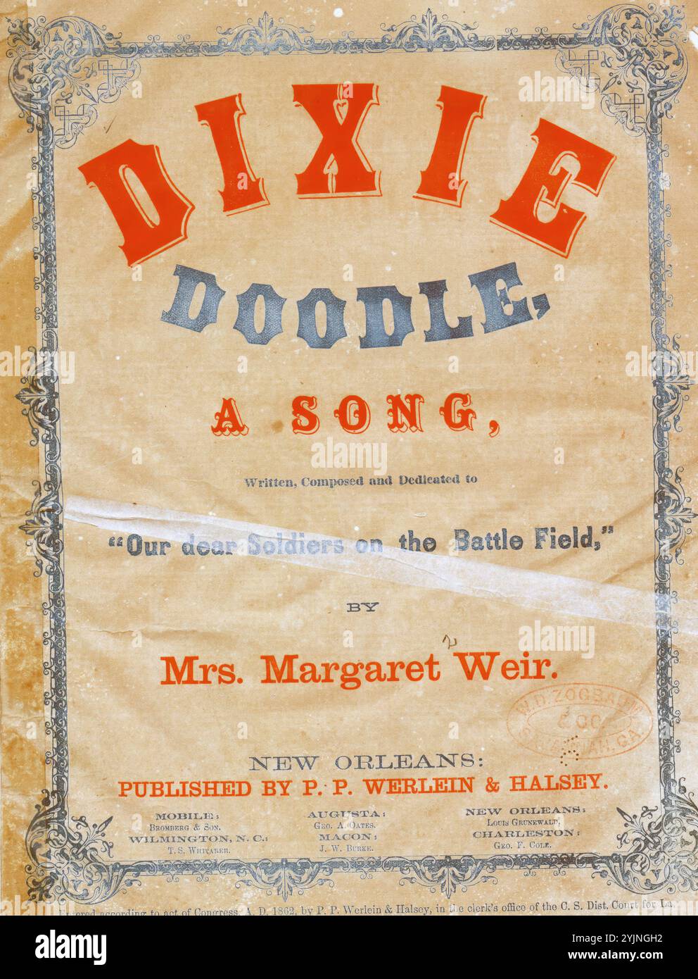 Dixie Doodle, Weir, M. (composer), Weir, M. (lyricist), P. P. Werlein ...