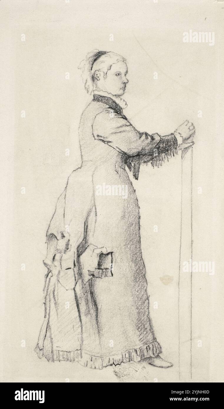 Churberg, Fanny, work, Self-portrait, 1870s?, pencil, drawing, PORTRAIT ...
