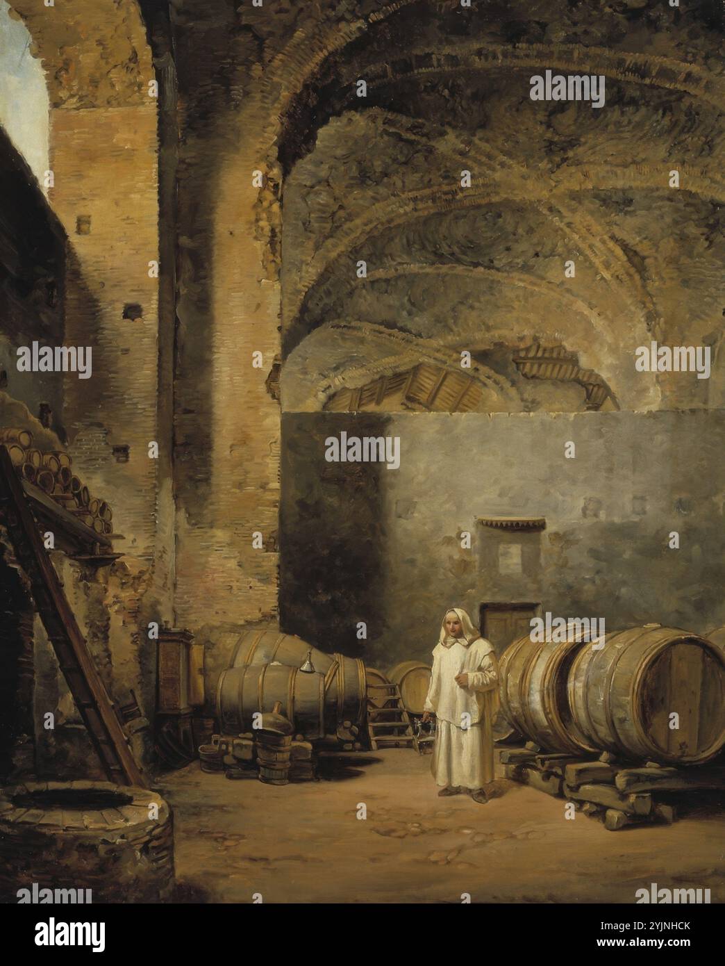 Lauréus, Alexander, work, Monk in the ruins converted into a wine cellar, 1823, painting, SCENE ...