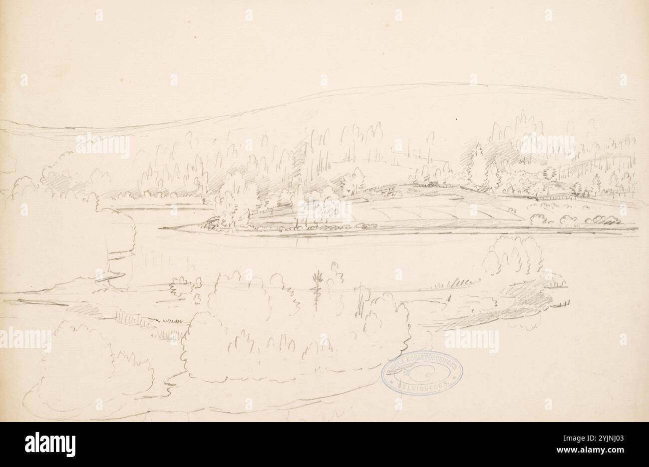 Wright, Magnus von, work, Landscape drawings, 1846, pencil, drawing ...
