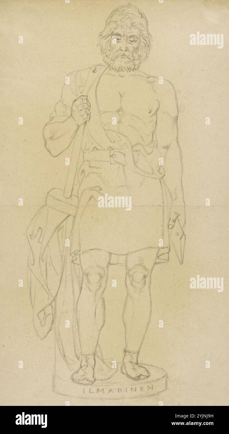 Sjöstrand, Carl Eneas, work, Ilmarinen, sketch for sculpture, category ...