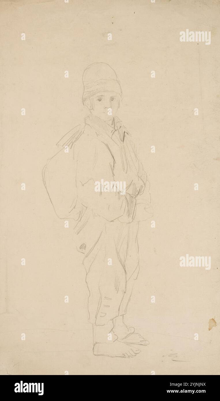 Ekman, Robert Wilhelm, Beggar boy standing sideways, facing the viewer ...