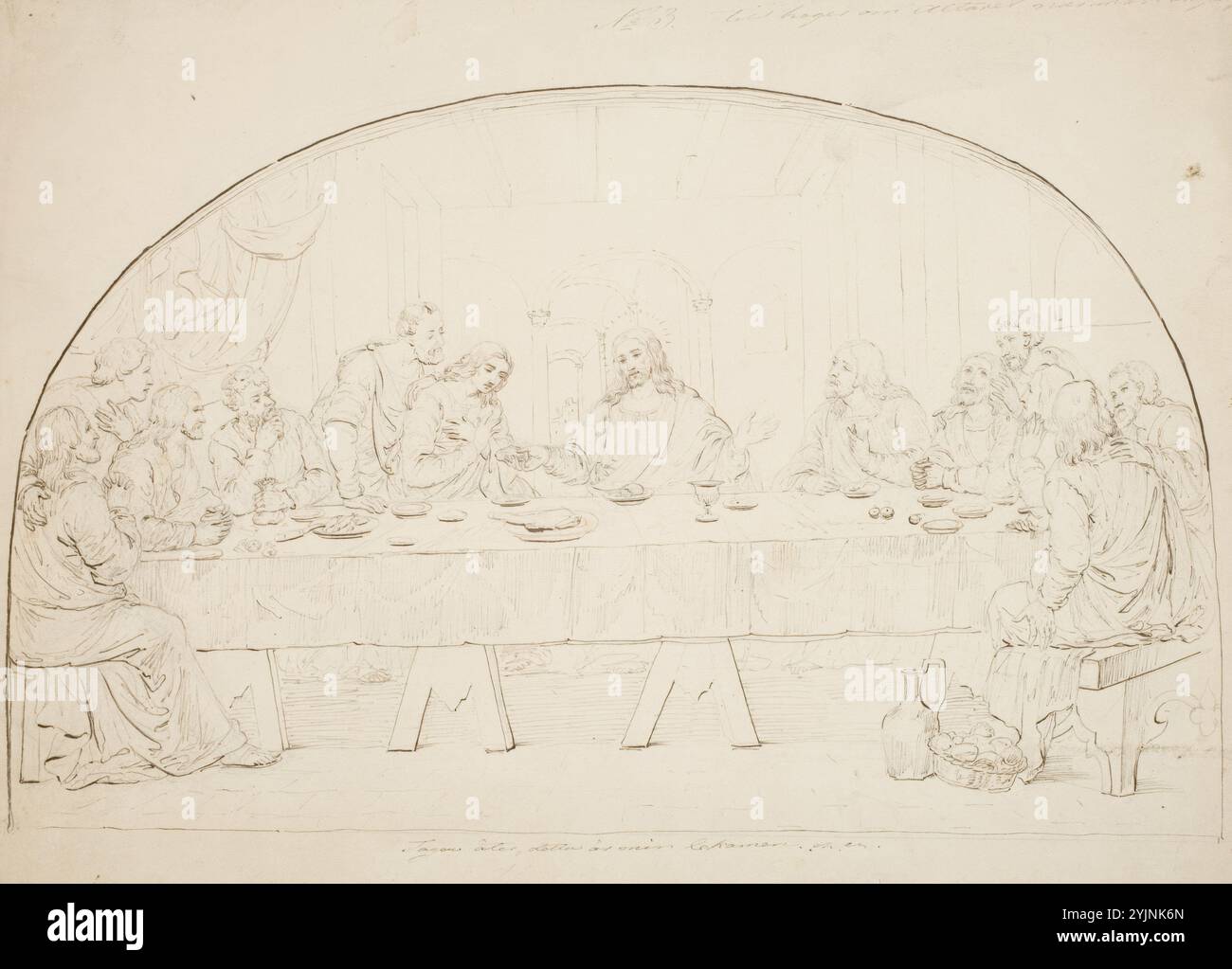 Ekman, Robert Wilhelm, work, The Last Supper, sketch for the Turku ...