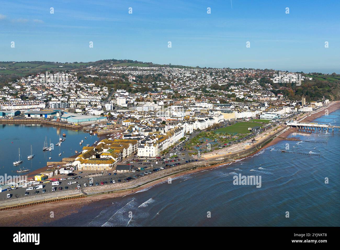General view of the coastal town of Teignmouth in devon, UK Stock Photo ...