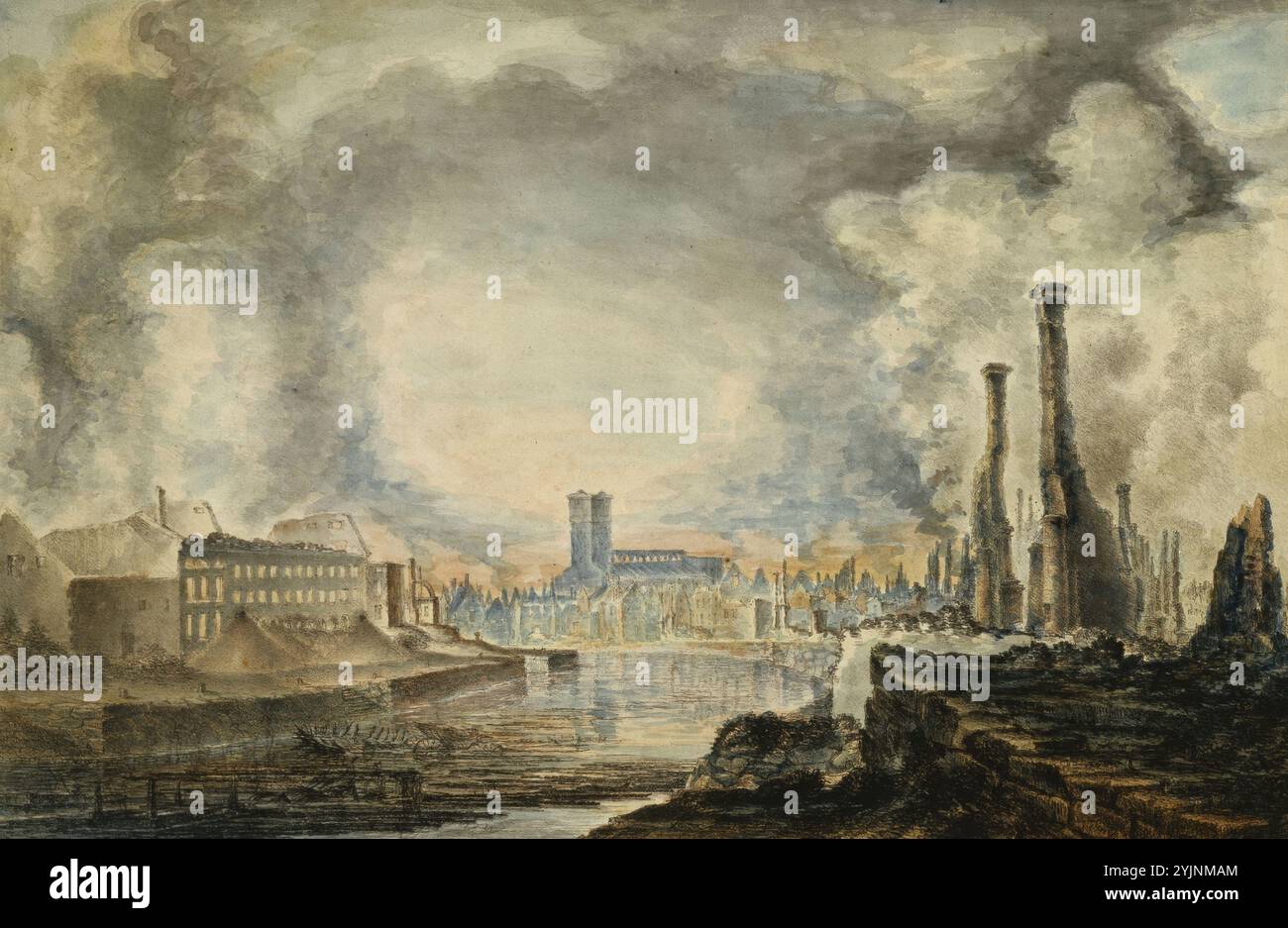 Finnberg, Gustaf Wilhelm, work, Remains of Turku, 1827, lithography ...