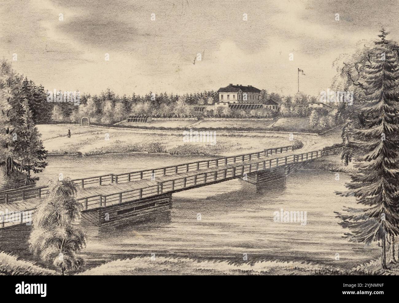 Lindeström, Adolf Wilhelm, work name: Jokioinen manortano, Illustration ...