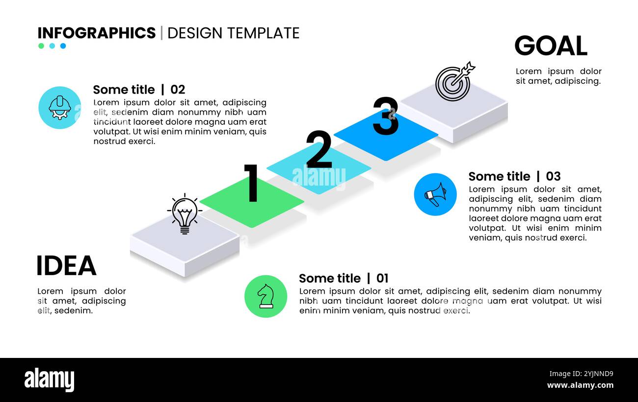 Infographic template with icons and 3 options or steps. Road to success ...